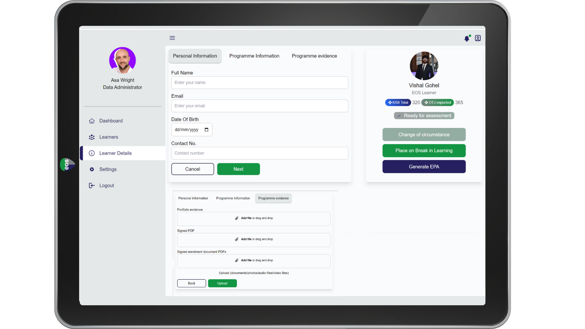 Eos Learn all-in-one ePortfolio and eLearning Content Library